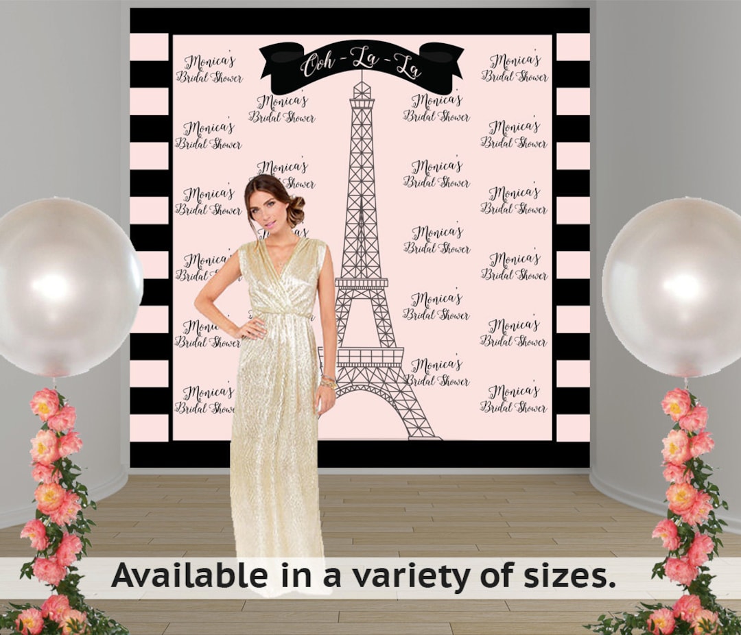 Parisian Dream Personalized Photo Backdrop - Birthday Photo Backdrop ...