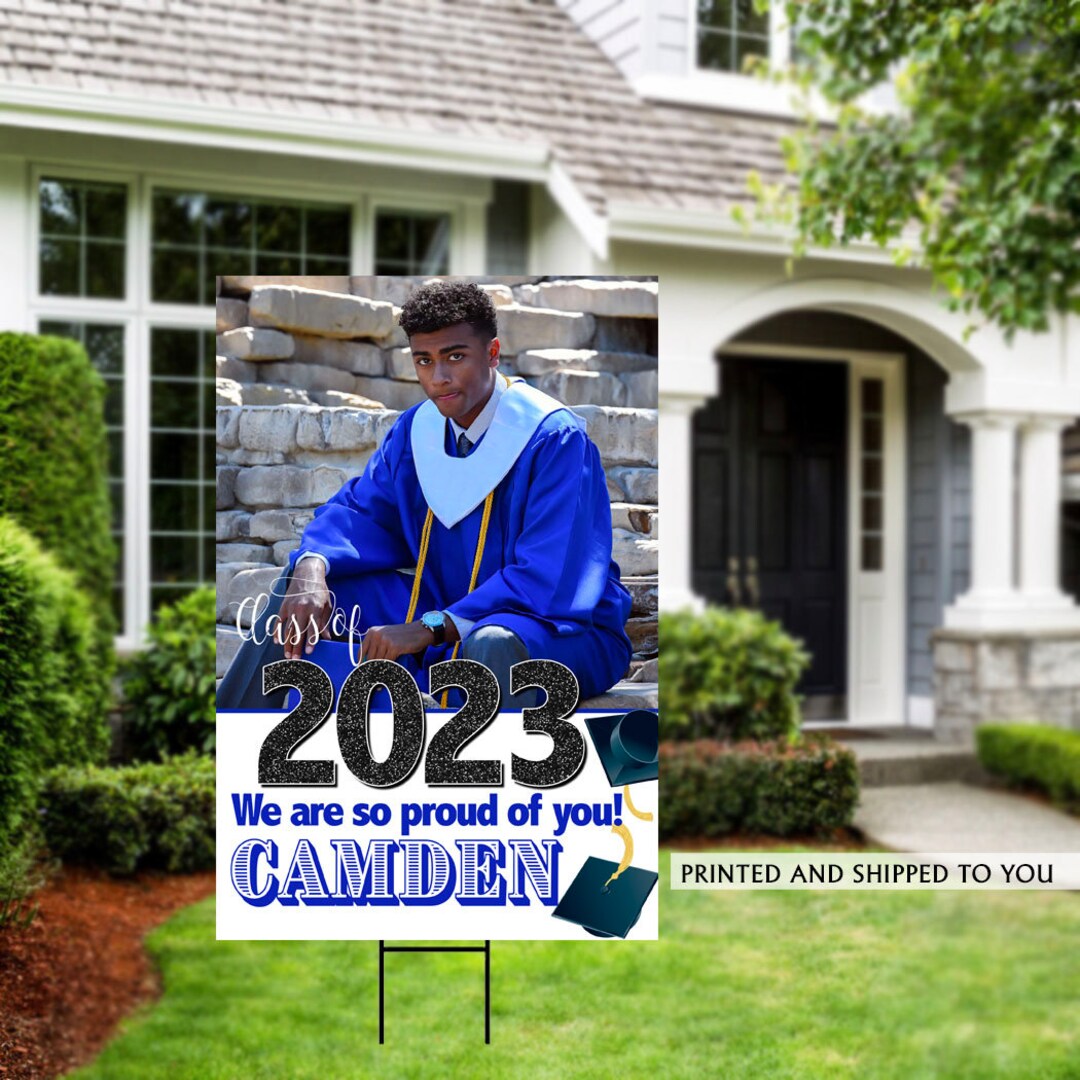 Class of 2023 Graduation Photo Yard Sign | Grad Party Welcome Sign ...