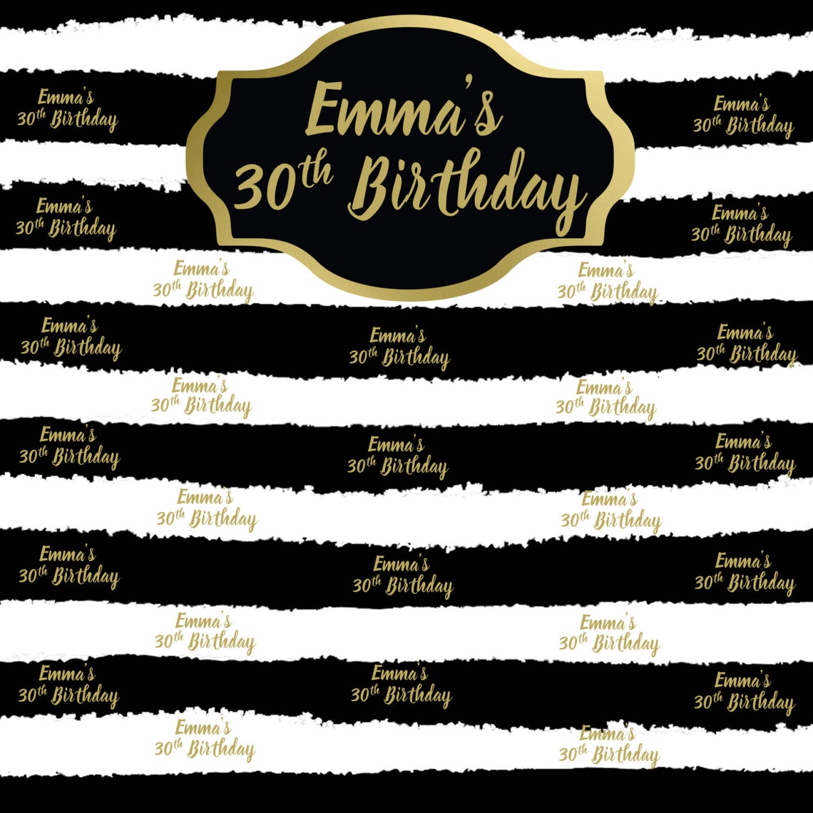 Birthday Stripes Personalized Photo Backdrop Milestone Photo - Etsy