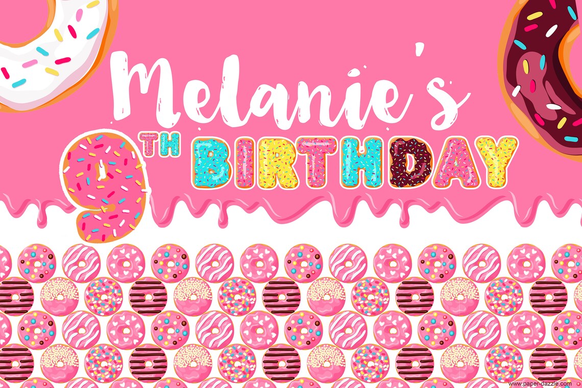 Donut Party Backdrop Birthday Cake Table Backdrop Party - Etsy