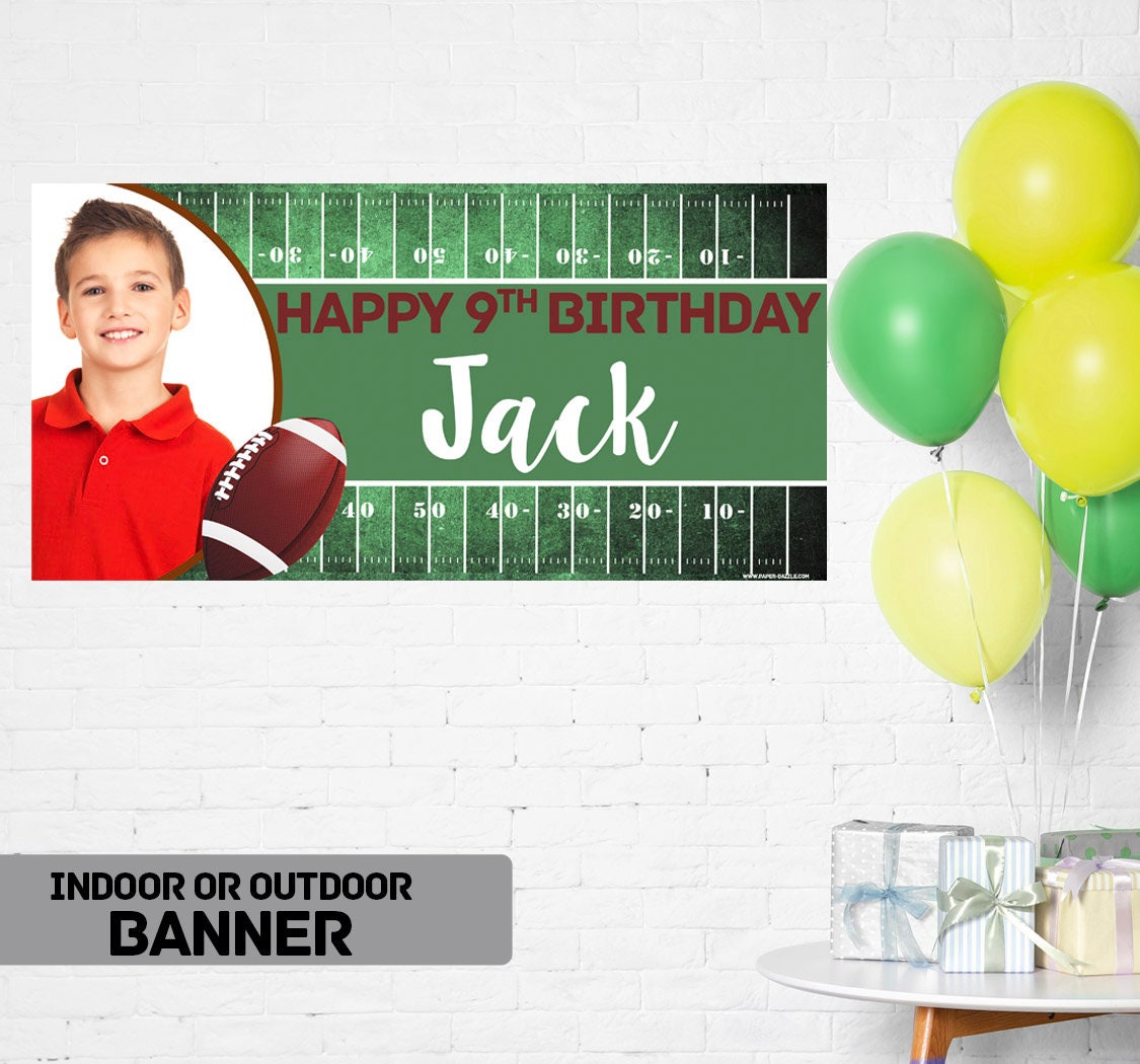 Football Birthday Party Banner ~ Personalized Party Banners - Sports ...