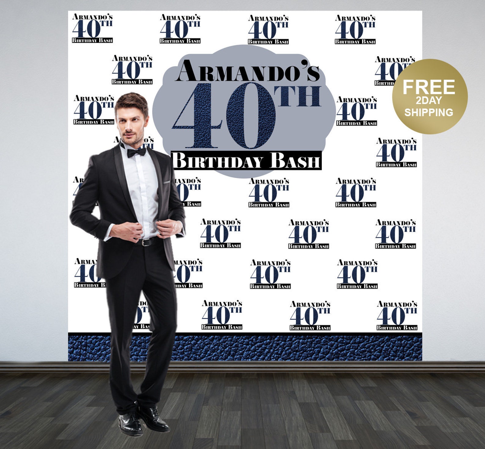 40th Birthday Personalized Photo Backdrop Birthday Photo - Etsy