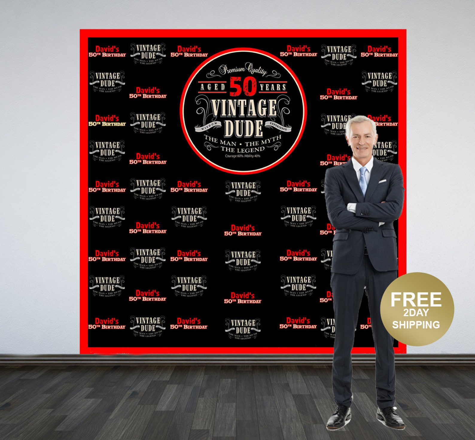 Vintage Dude Photo Backdrop Milestone Photo Backdrop 50th - Etsy