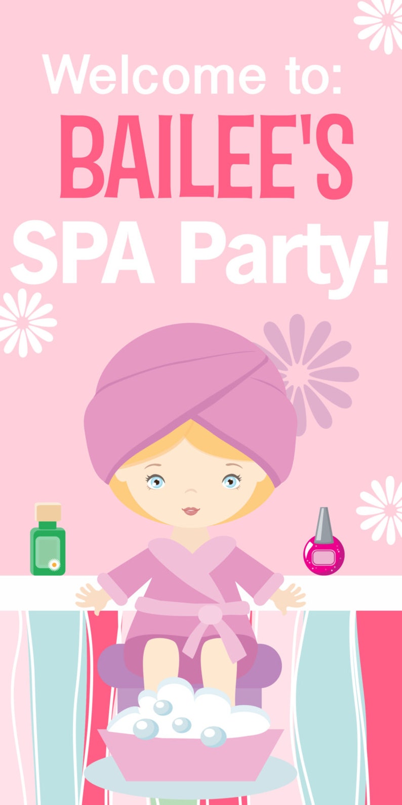 SPA Party Birthday Door Banner Personalized Make up Party - Etsy