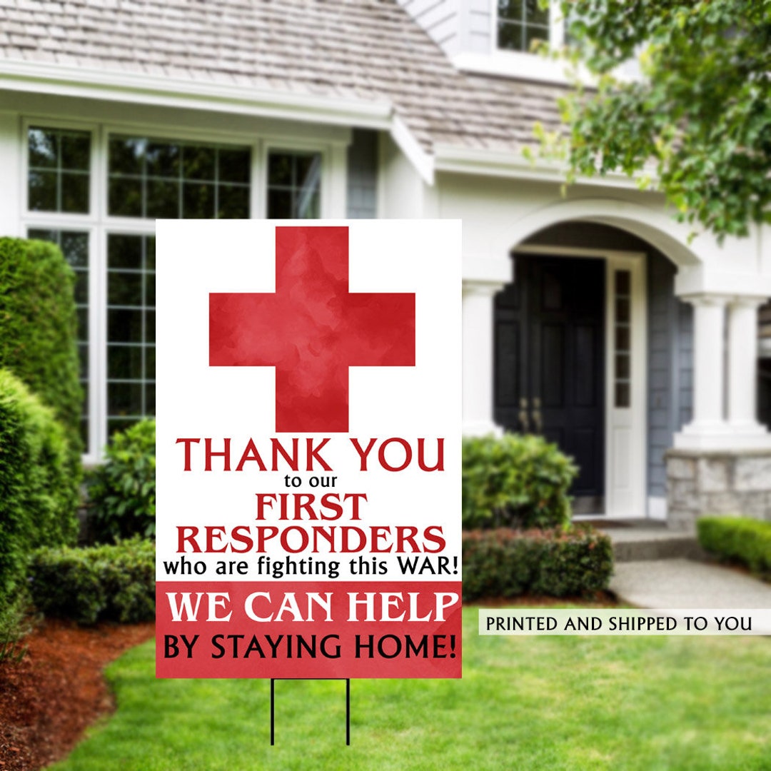 Thank You Yard Sign | Quarantine Yard Sign | Thank You First Responders ...