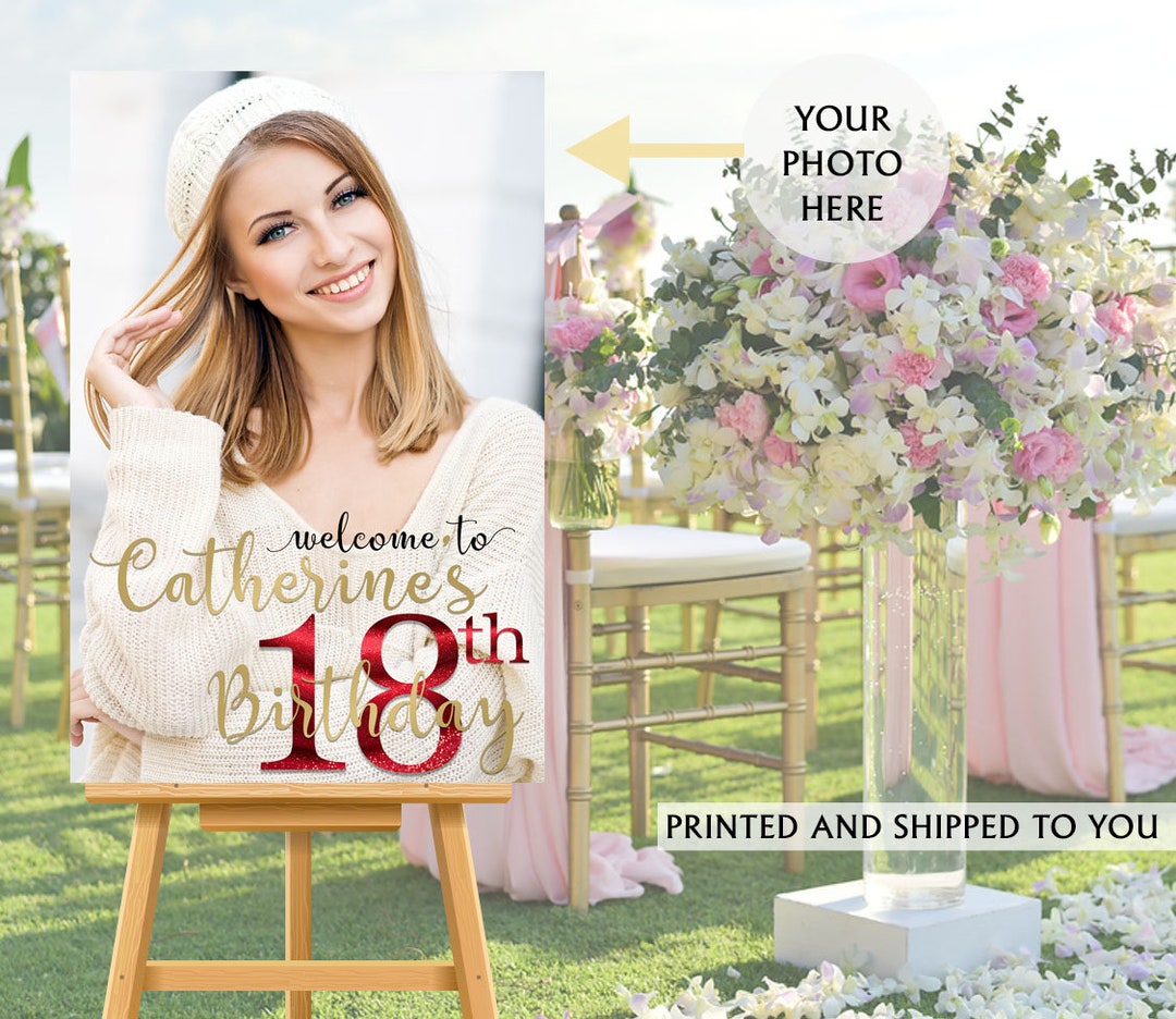 18th Birthday Photo Welcome Sign - Welcome to the Party Sign, 16th ...