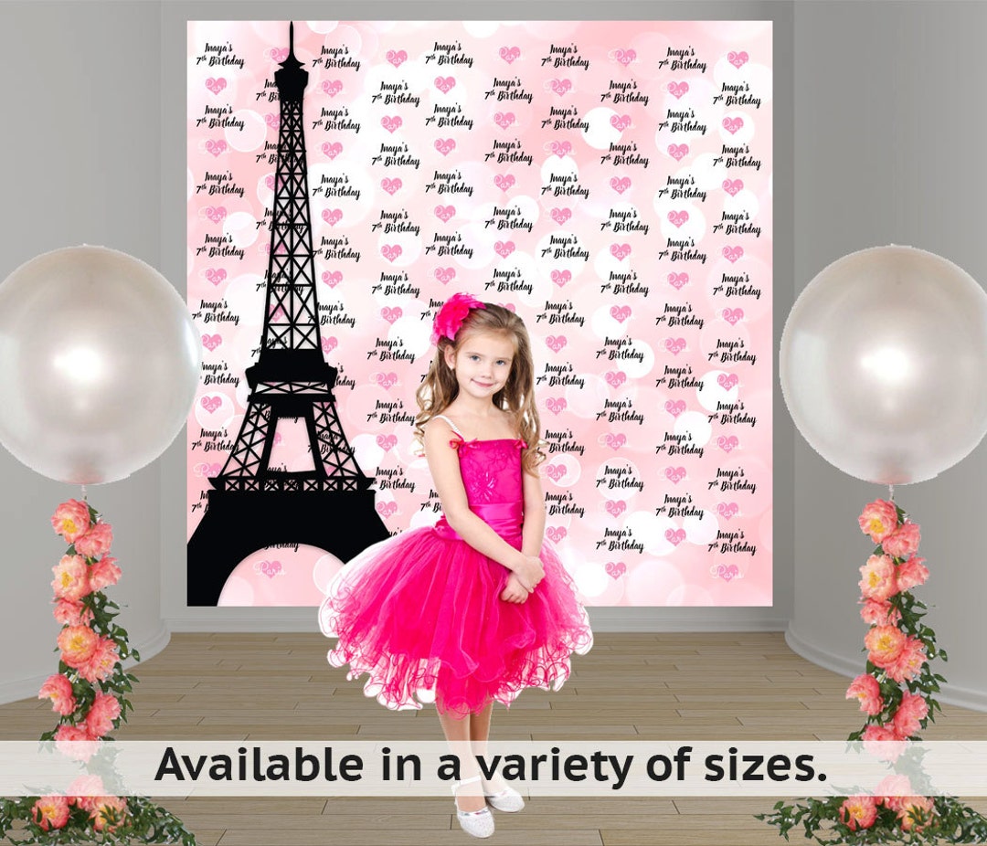 Paris Photo Backdrop - Step and Repeat Eiffel Tower Backdrop - Birthday ...