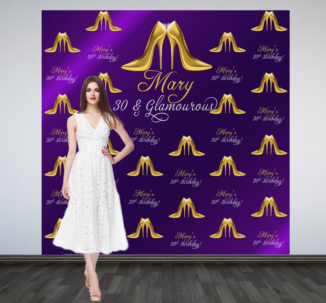 Photo Backdrop Stepping Into 30, Step and Repeat Personalized Photo ...