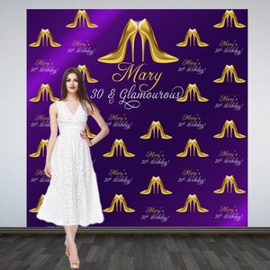 Photo Backdrop Stepping Into 30, Step and Repeat Personalized Photo ...