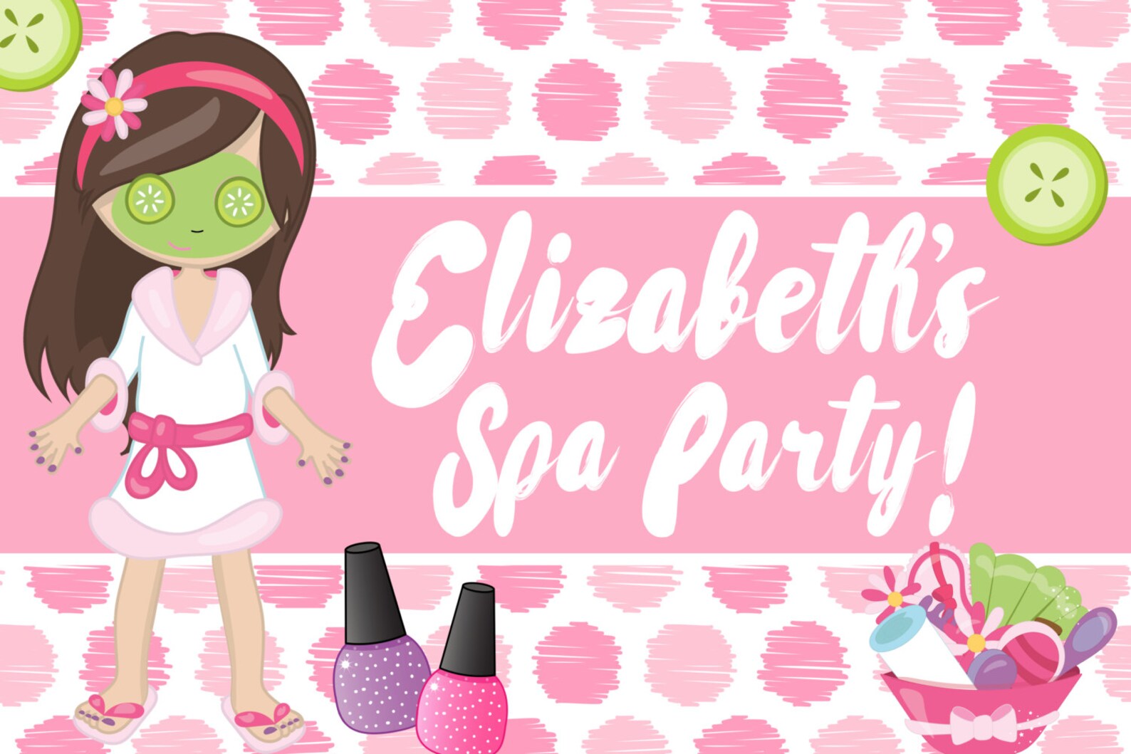 Spa Party Personalized Backdrop Birthday Cake Table Backdrop | Etsy