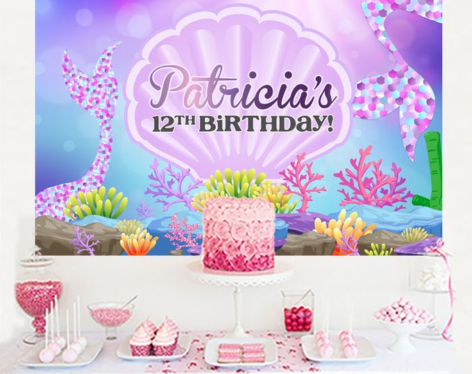 Under the Sea Fun Personalized Backdrop, Birthday Cake Table Backdrop ...