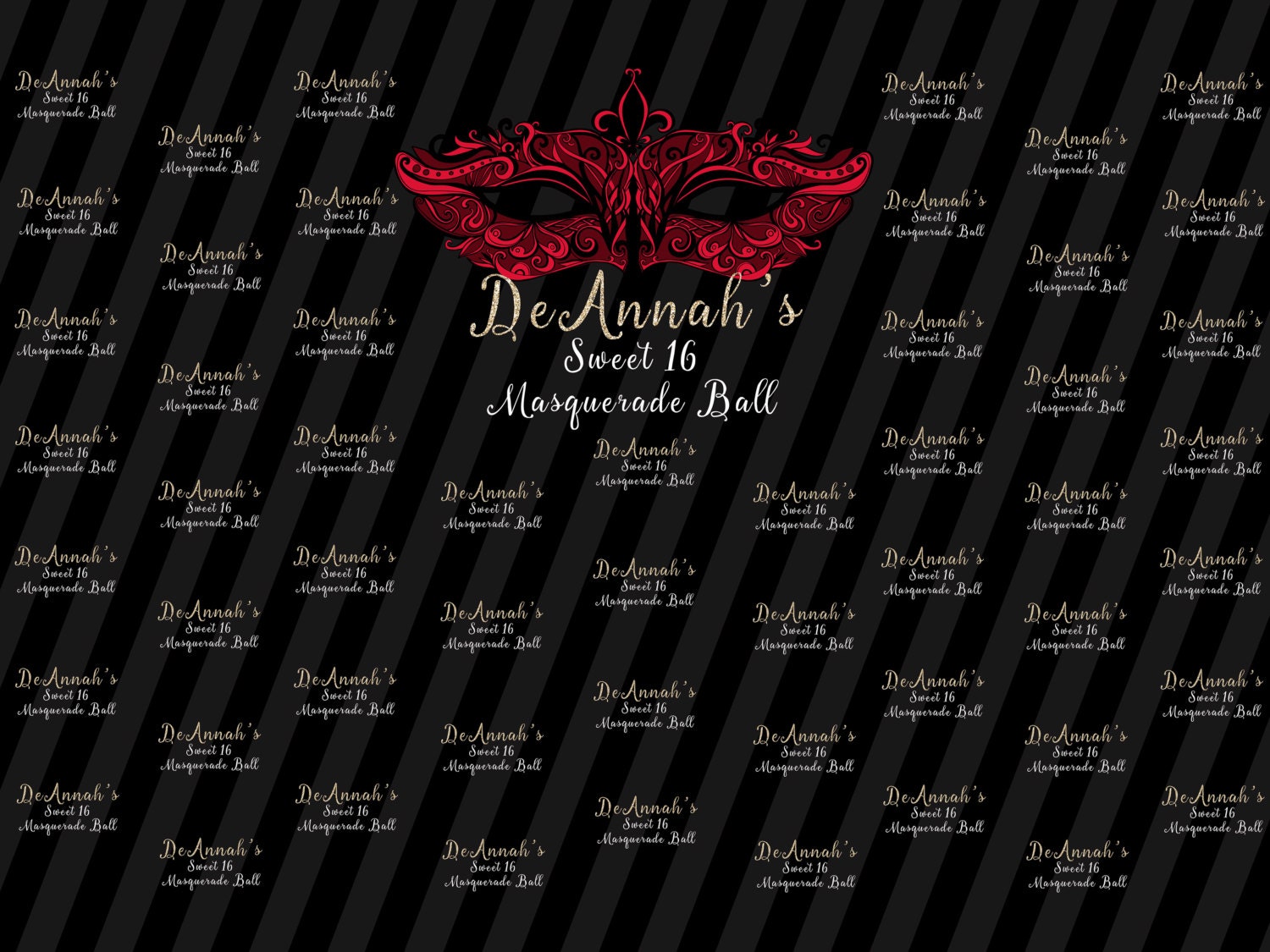 Masquerade Ball Photo Backdrop Sweet 16 Photo Backdrop | Etsy