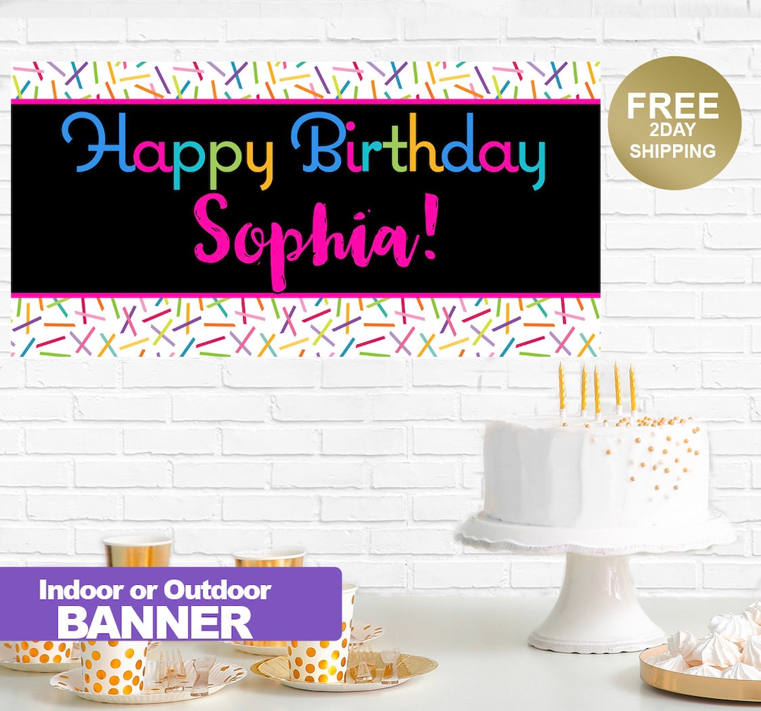 Happy Birthday Banner Birthday Banner Birthday Sprinkles Banner indoor ...