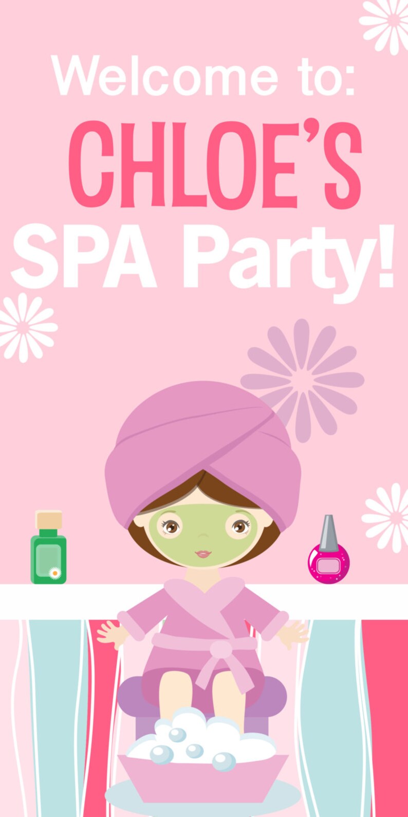 SPA Party Birthday Door Banner Personalized Make up Party - Etsy