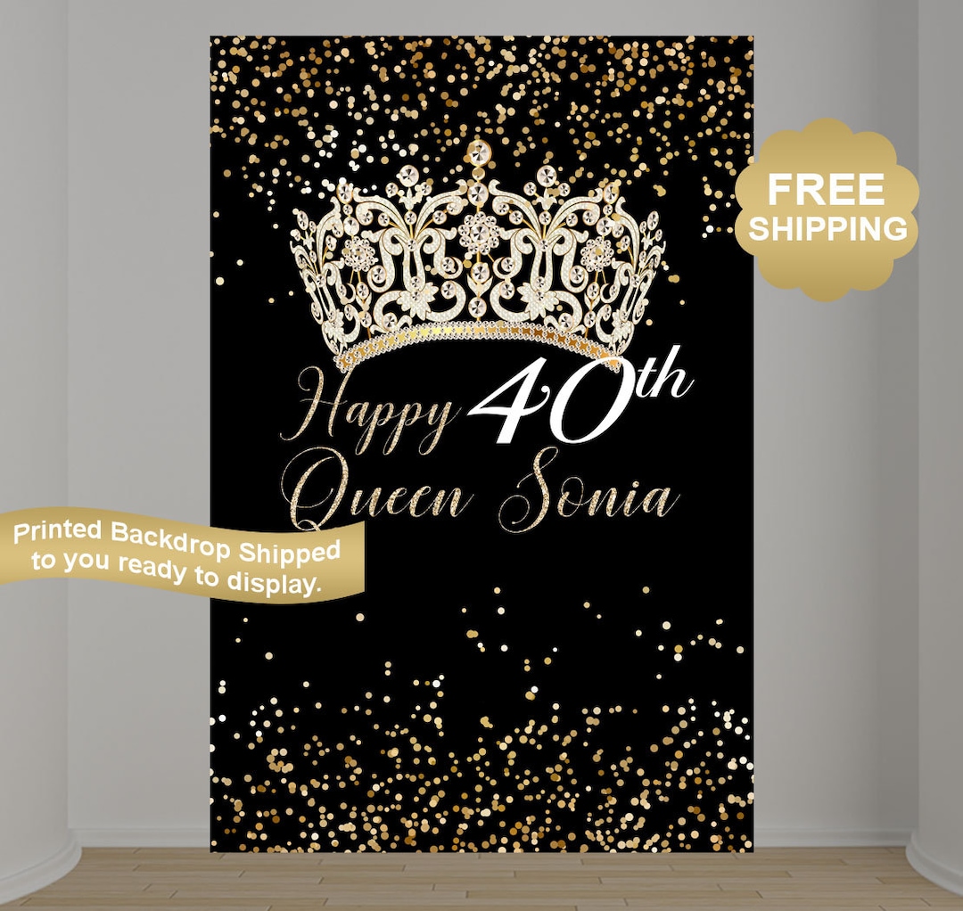 40th Birthday Personalized Photo Backdrop, Birthday Photo Backdrop ...