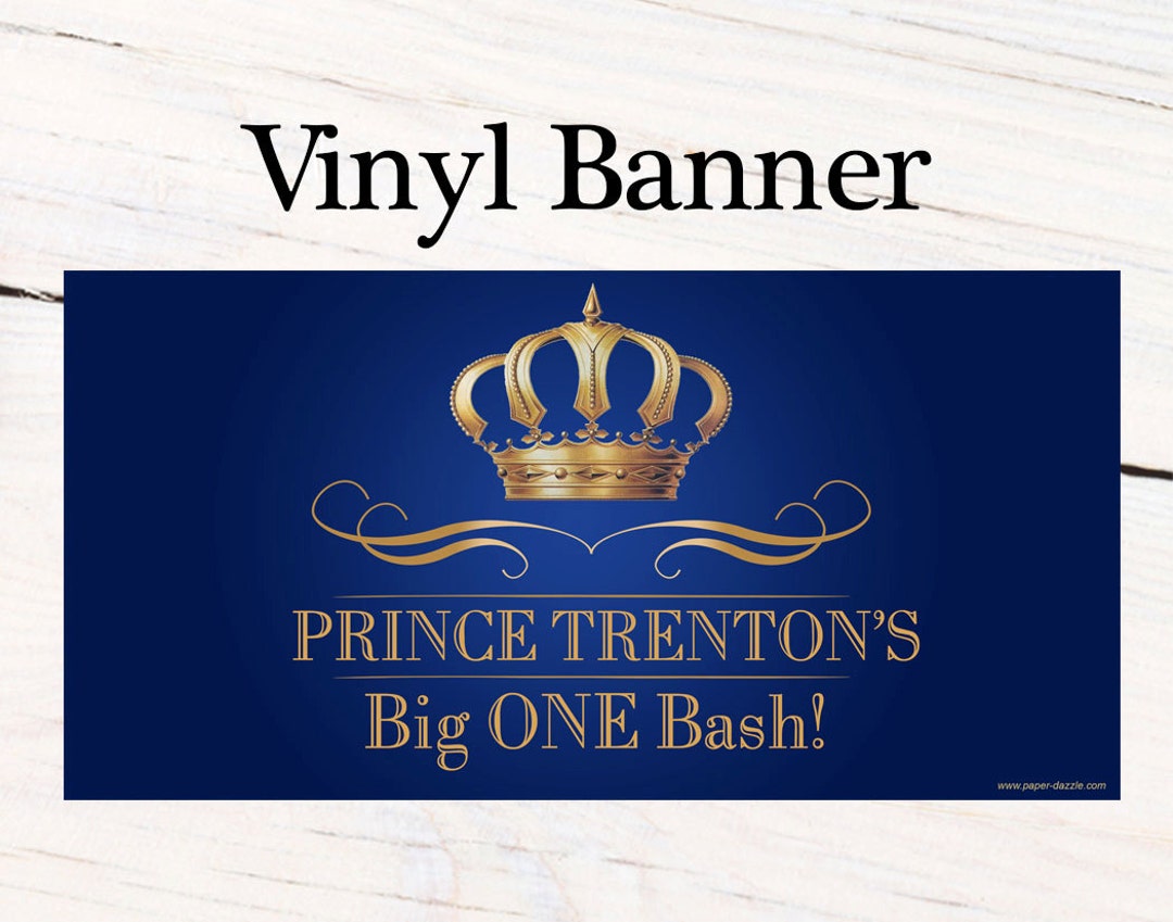 Prince Birthday Banner ~ Personalized Happy Birthday Crown Birthday ...