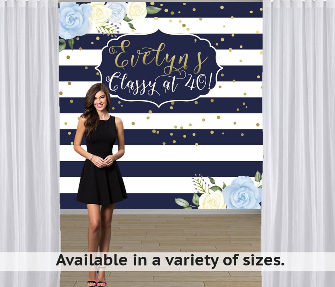 Floral Birthday Personalized Photo Backdrop Milestone - Etsy