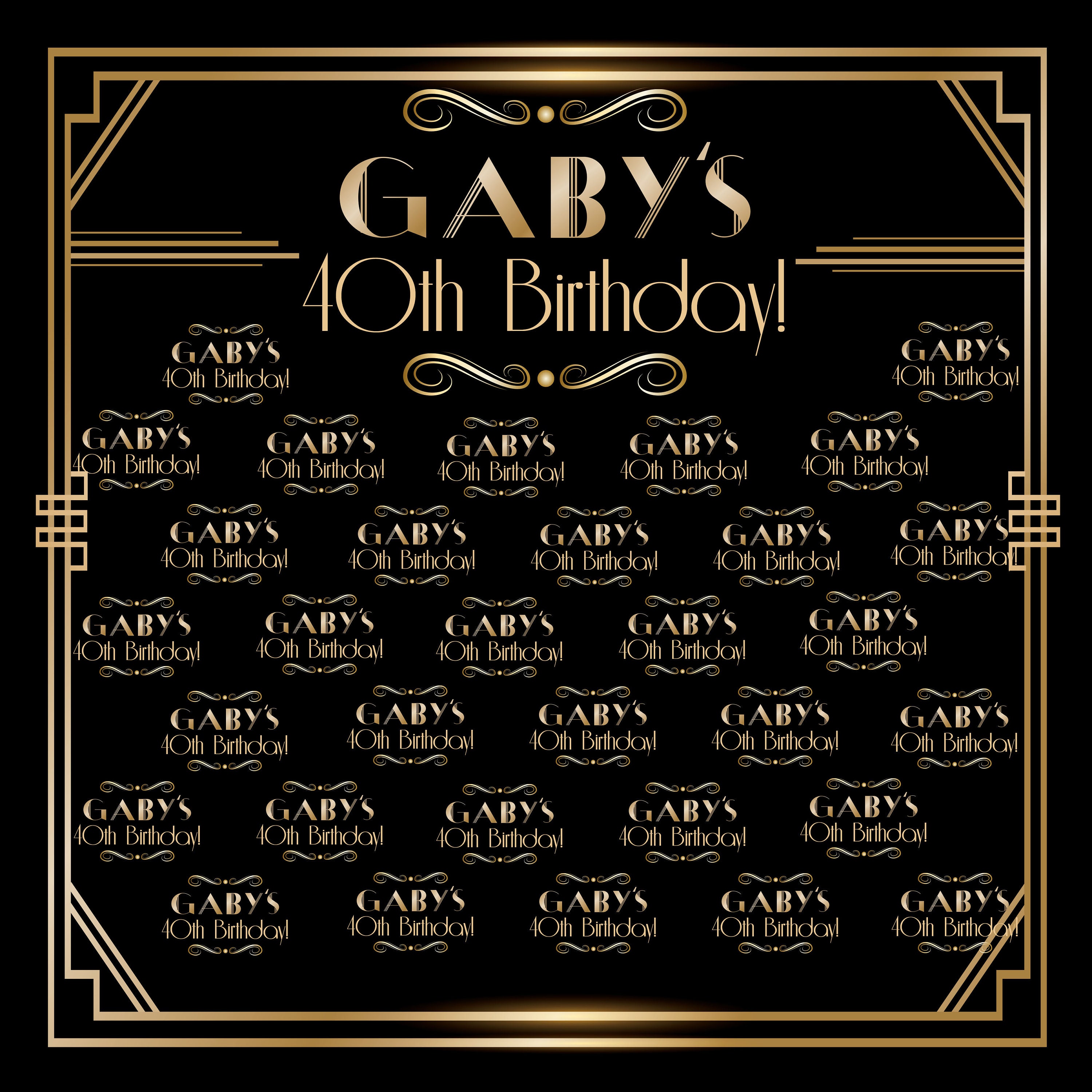 Great Gatsby Backdrop Art Deco Step & Repeat Backdrop | Etsy