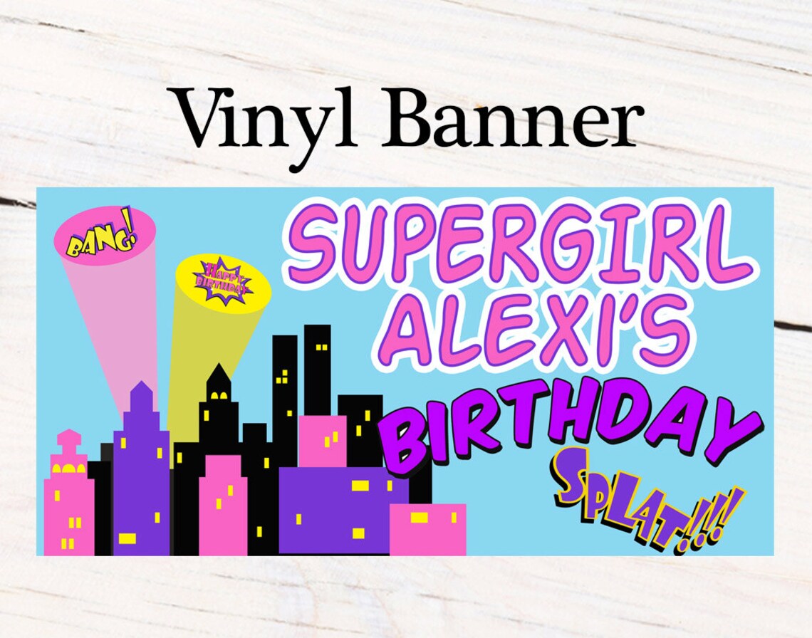 Super Hero Girls Personalized Banner Happy Birthday | Etsy
