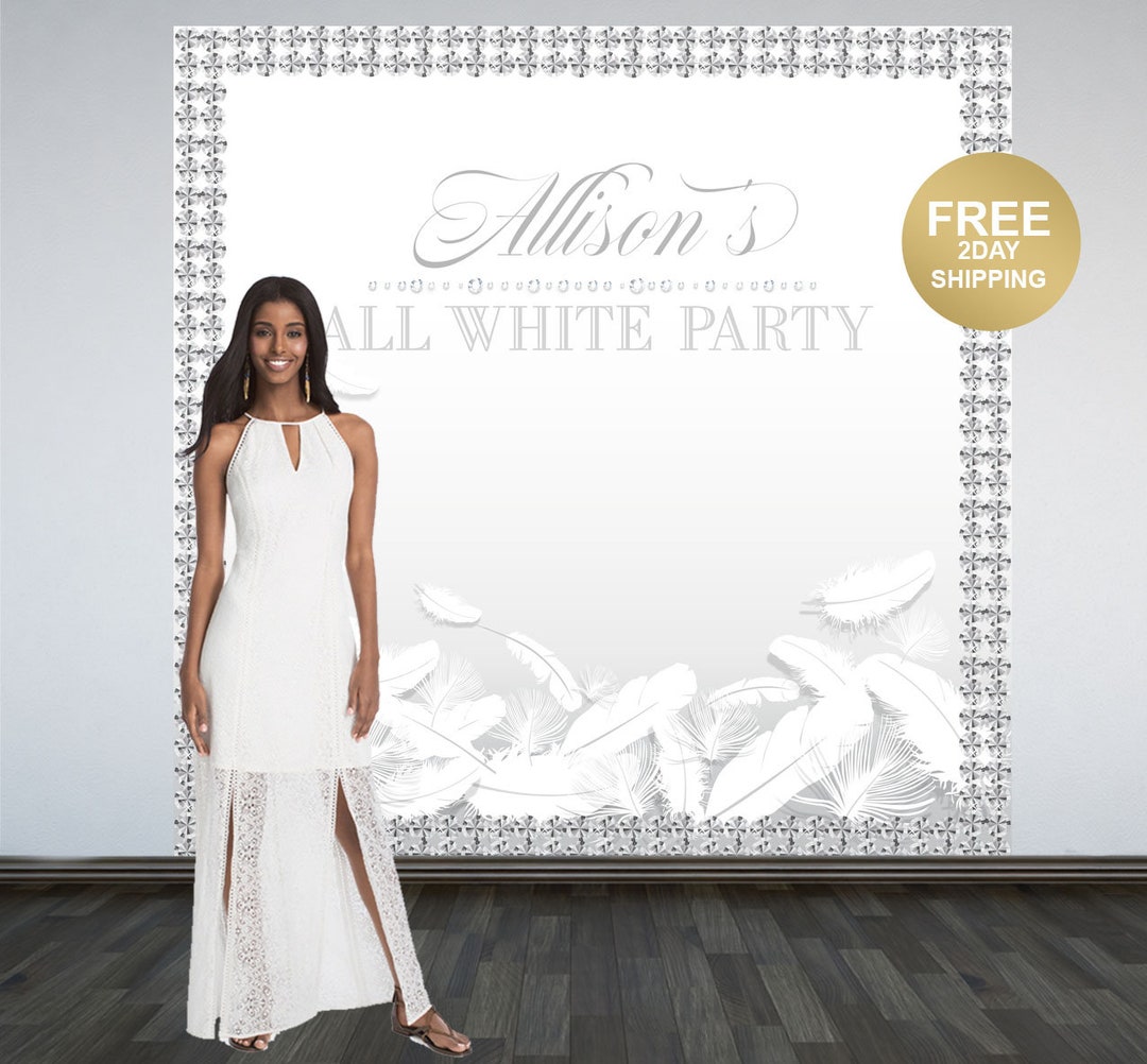 All White Party Photo Backdrops | Sweet 16 Birthday Party Backdrop ...