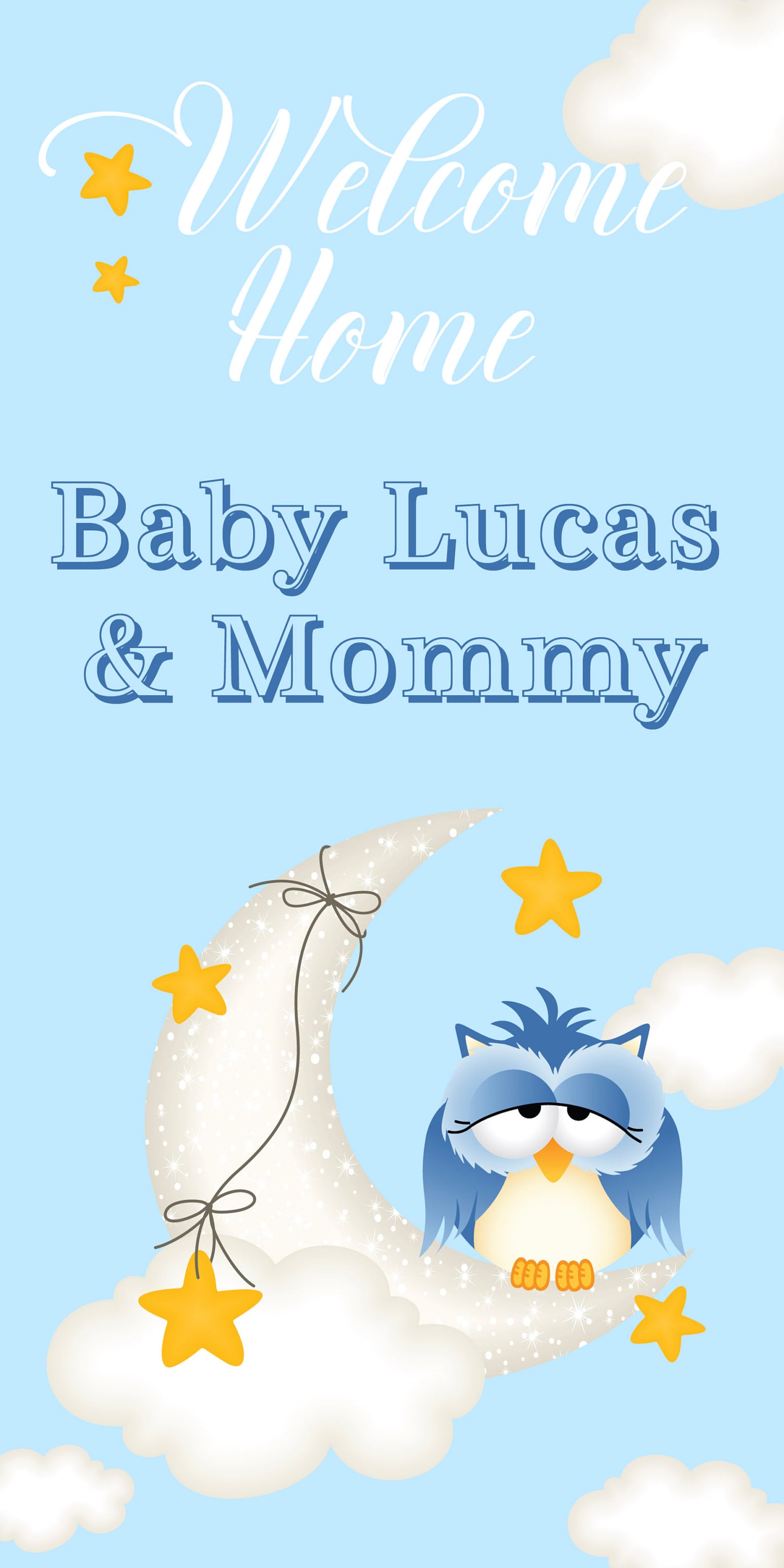 Welcome Home Baby Door Banner Personalized Baby Boy Party - Etsy