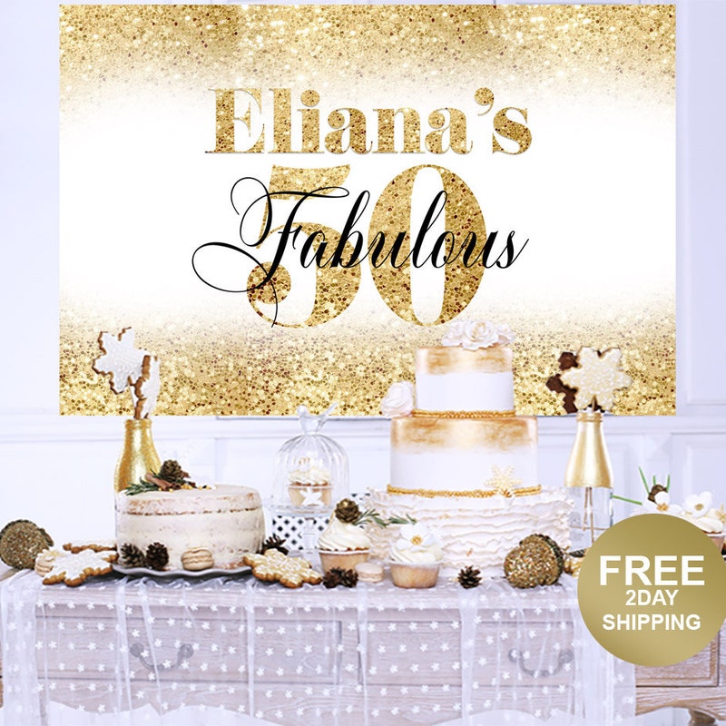 50th Birthday Backdrop - Etsy