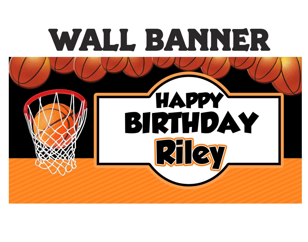 Basketball Party Banner Personalize Party Banners Sports Banner basketball-party-banner-personalize-party-banners-sports-banner