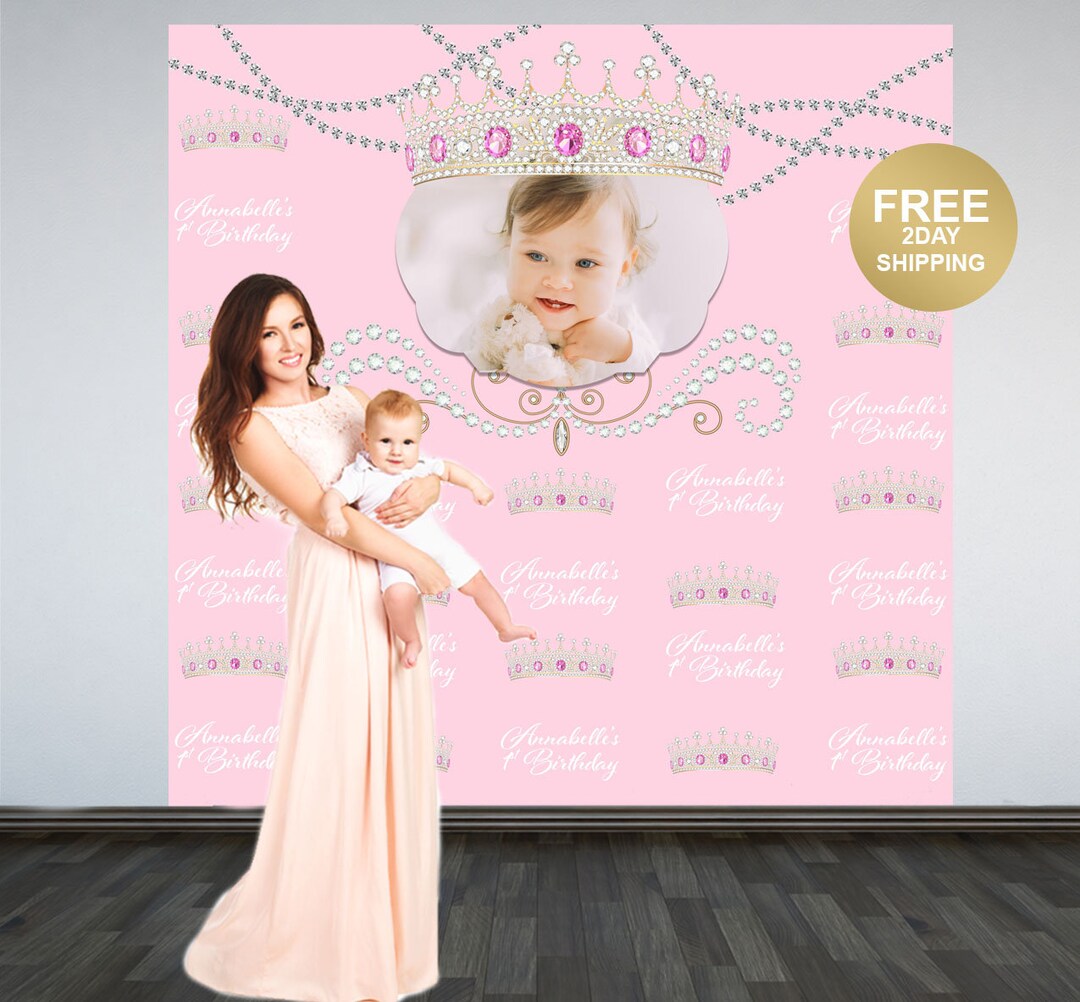 1st Birthday Personalized Photo Backdrop | Birthday Princess Photo ...