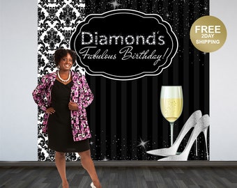 SPARKLE DIAMONDS BACKDROP Black Diamonds Birthday Backdrop - Etsy