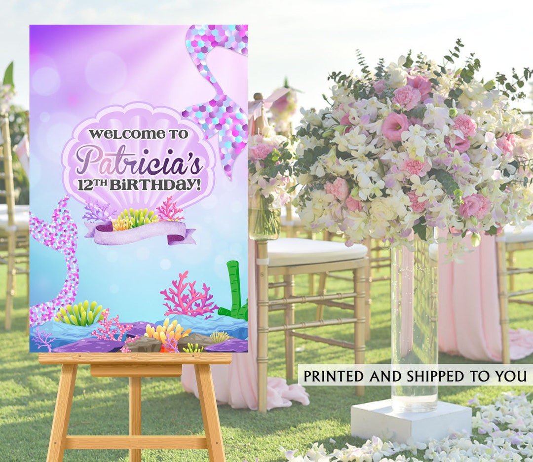 Under the Sea Fun Welcome Sign - Welcome to the Party Sign, Mermaid ...