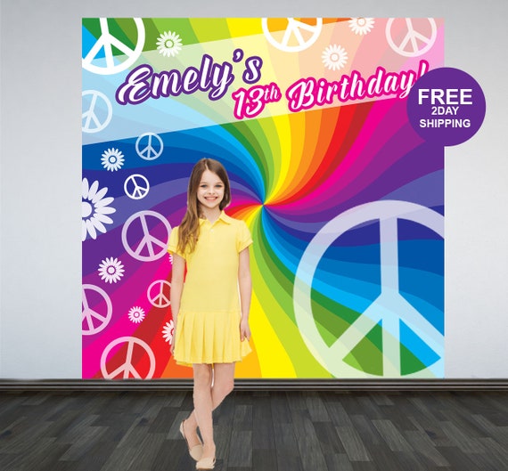 Retro Party Personalized Photo Backdrop Birthday Photo | Etsy