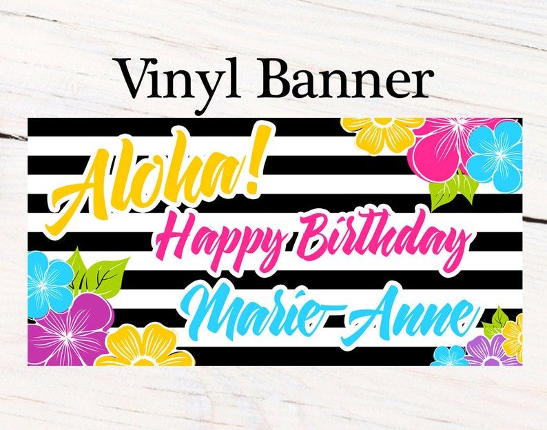 Hawaiian Aloha Personalized Banner Happy Birthday - Etsy