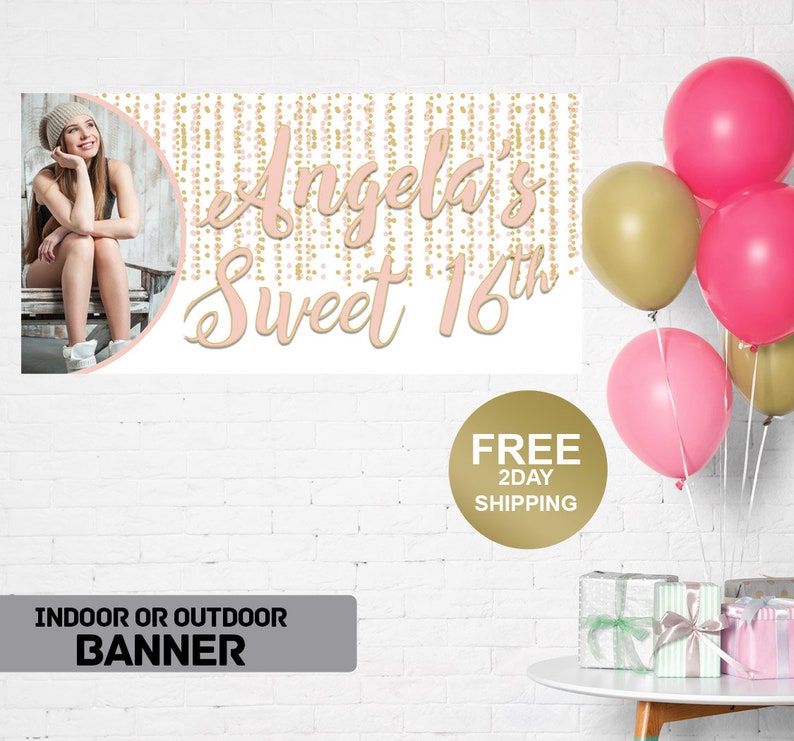 Sweet 16th Birthday Banner Birthday Yard Banner 16th - Etsy