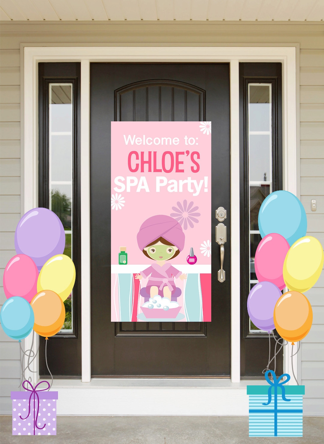 SPA Party Birthday Door Banner ~ Personalized Make up Party Girl Party ...
