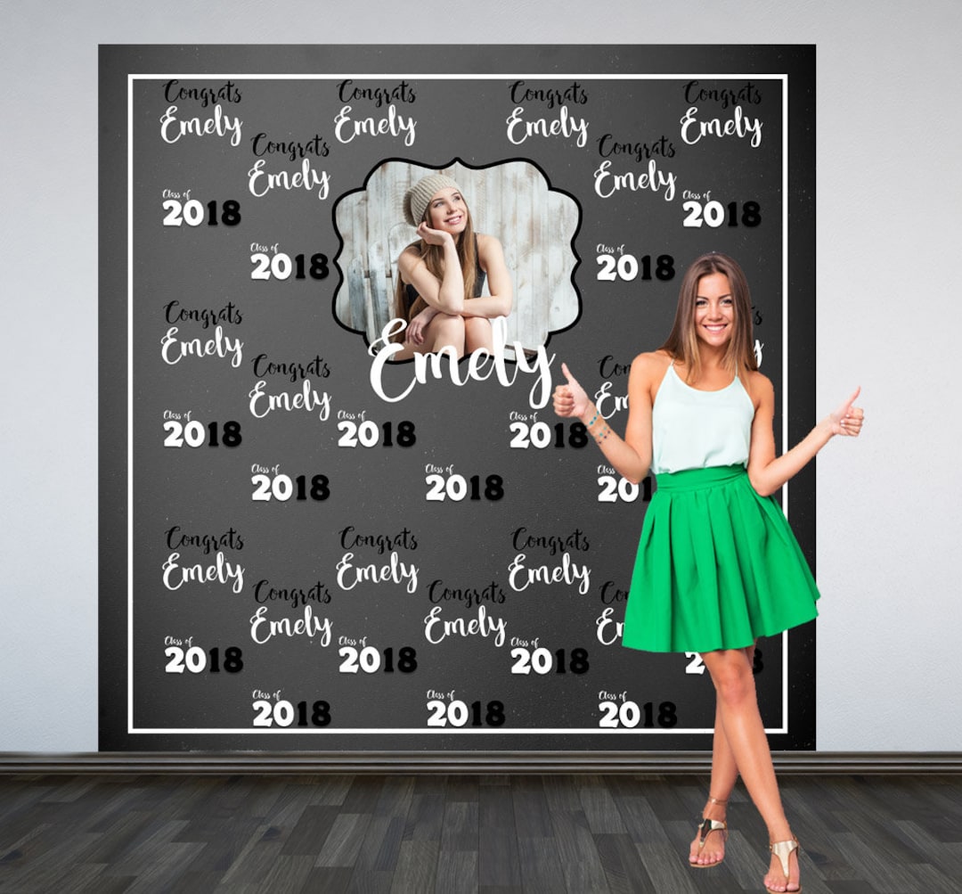 Graduation Personalized Photo Backdrop Chalkboard Grad Photo - Etsy