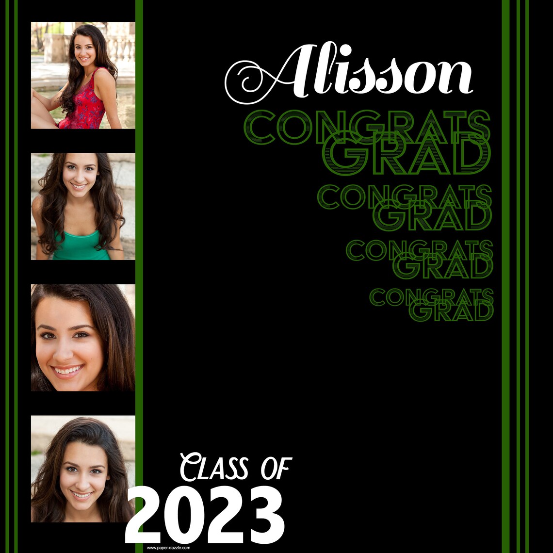 Congrats GRAD Personalized Photo Backdrop green Photo Strip - Etsy