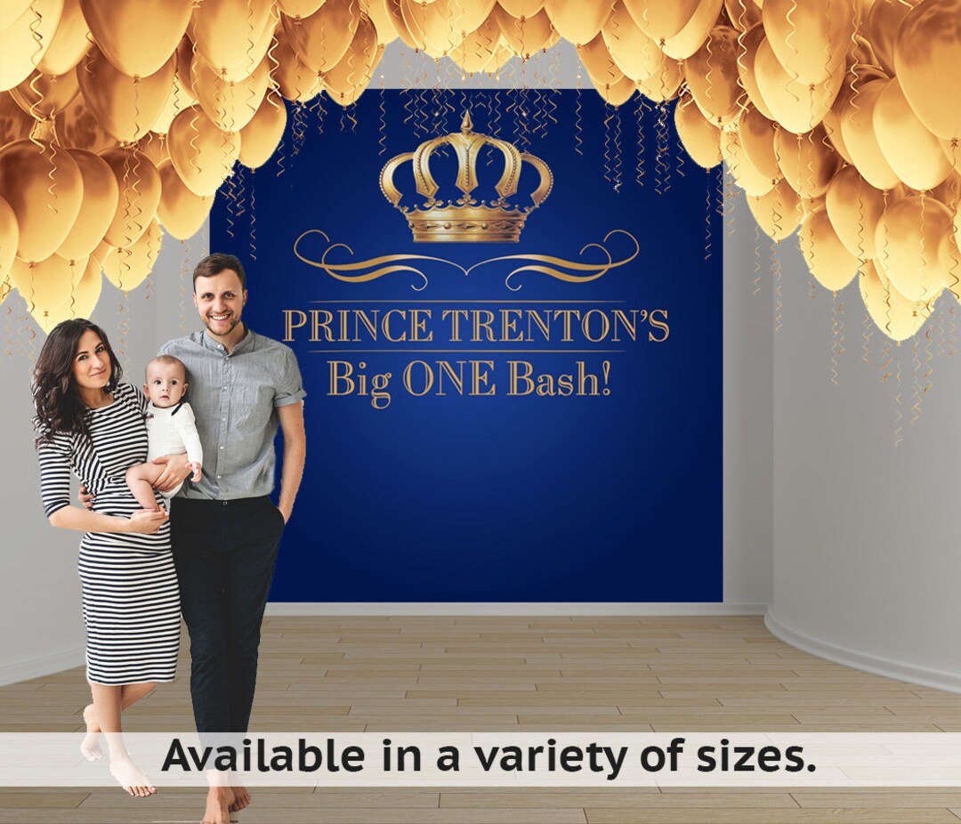 Royal Prince Birthday Party Personalized Photo Backdrop - First ...