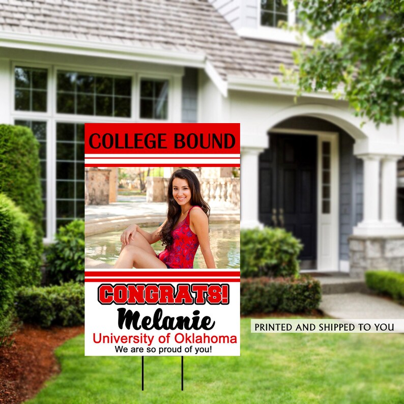 College Bound Photo Yard Sign University Yard Sign - Etsy