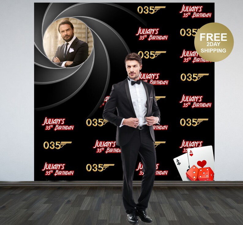 Secret Agent Party Personalized Photo Backdrop Double Agent - Etsy
