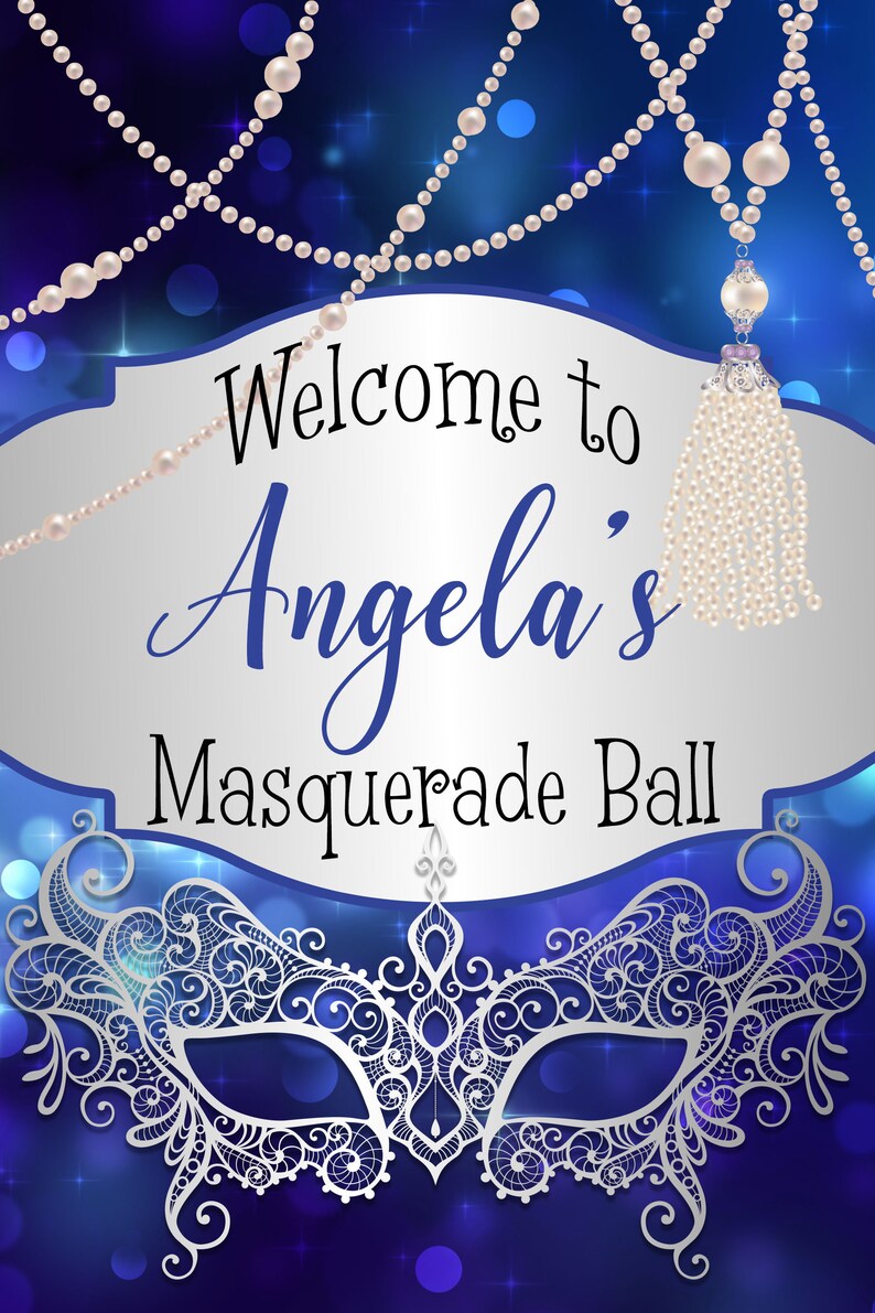 Masquerade Party Welcome Sign Welcome to the Party Sign | Etsy