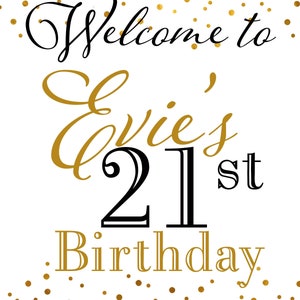 21st Birthday Welcome Sign - Birthday Sparkle Sign - Welcom Sign 30th ...