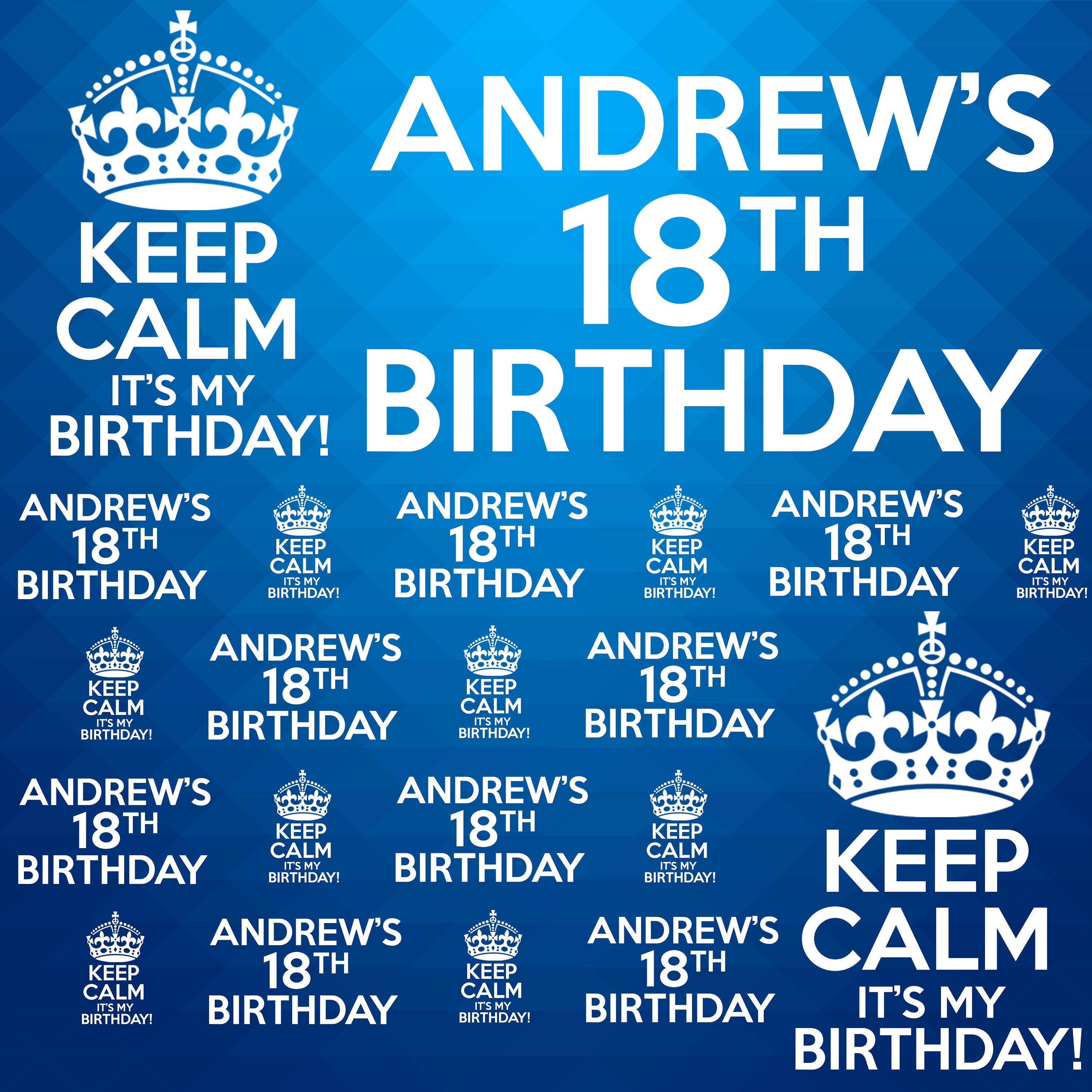 18th Birthday Personalized Photo Backdrop Keep Calm Photo | Etsy
