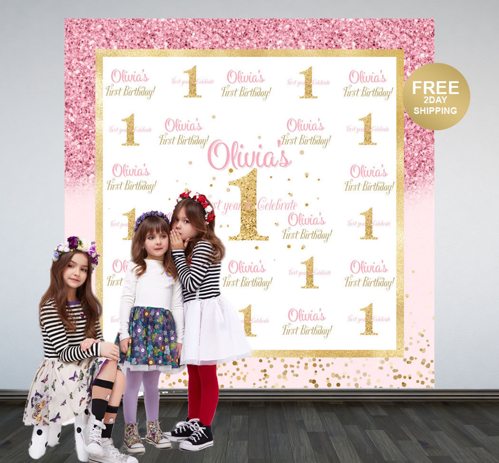 First Birthday Personalized Photo Backdrop Photo Backdrop | Etsy