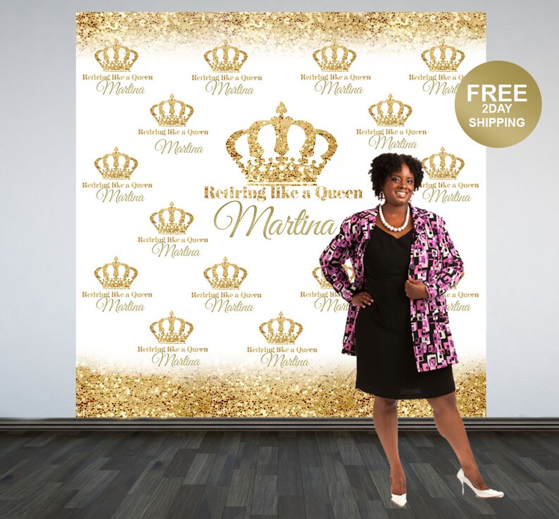 Retirement Personalized Photo Backdrop Golden Photo Backdrop | Etsy