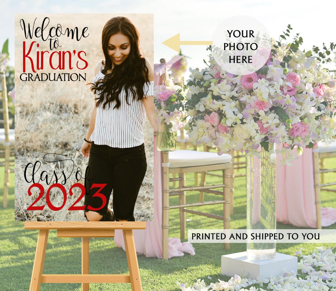 Graduation Photo Welcome Sign Grad Party Welcome Sign - Etsy