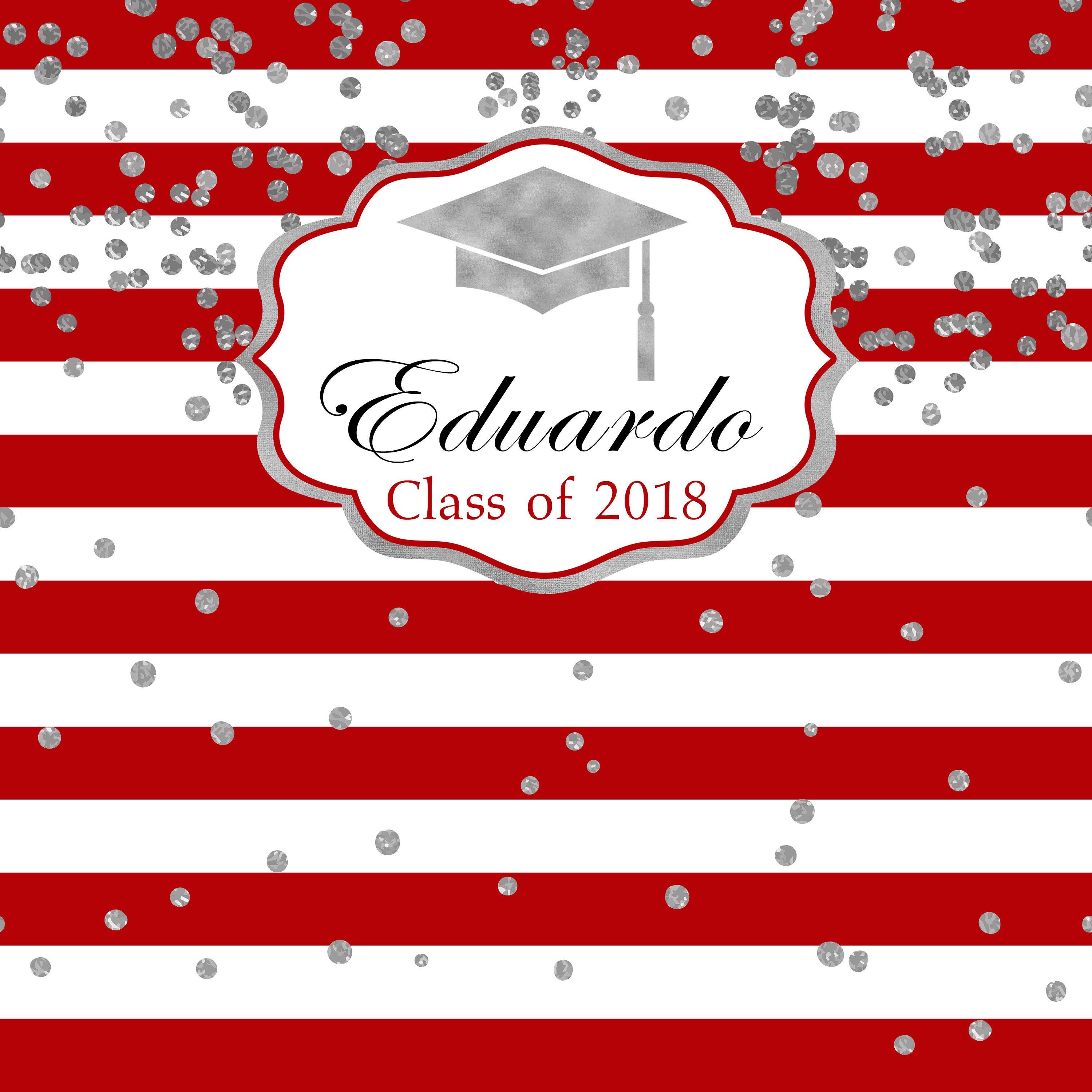 Graduation Photo Backdrop Red and White Stripes Photo | Etsy