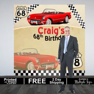 Vintage Car Personalized Photo Backdrop | Corvette Photo Backdrop ...
