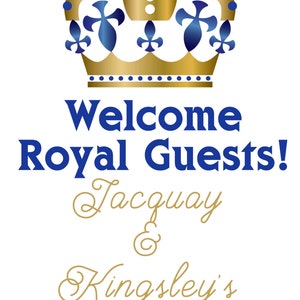 Royal Prince Welcome Sign - Baby Shower Prince Sign - Welcome Sign ...