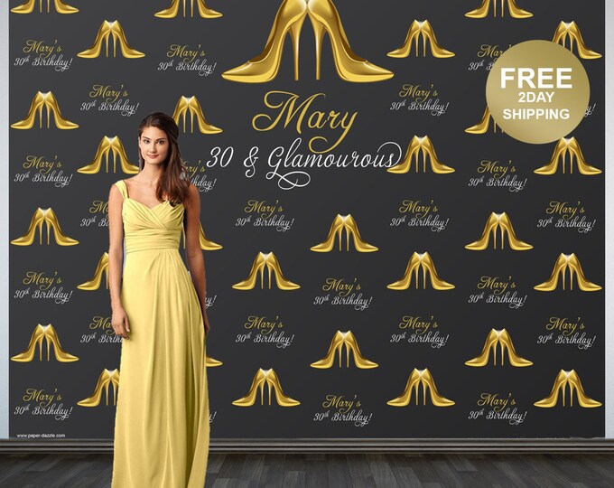 Stepping Into 30 Personalized Photo Backdrop 30th Birthday Photo ...