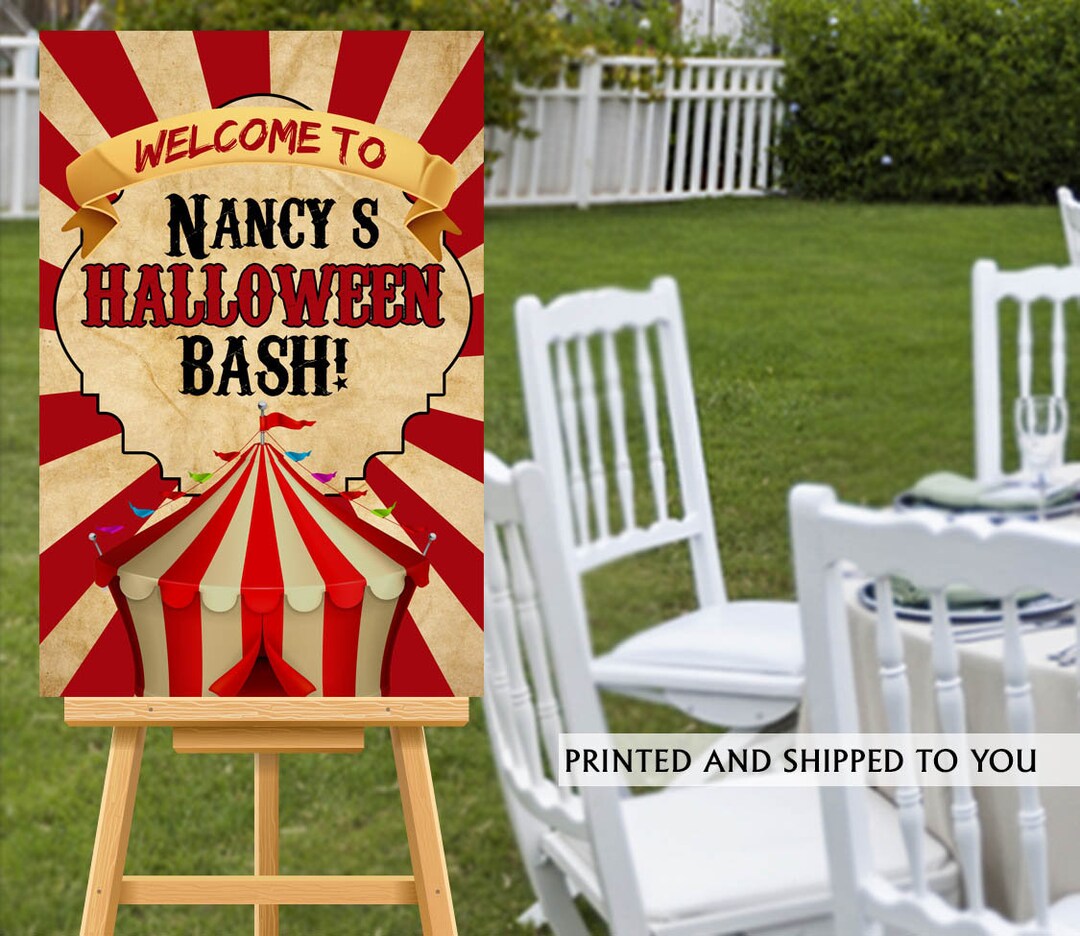 Halloween Welcome Sign, Welcome to the Party Sign, Carnival Birthday ...